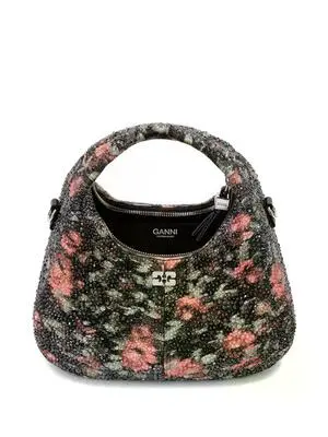 GANNI Beaded Floral Print Tote Bag