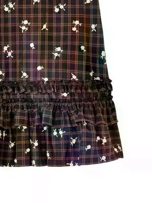 GANNI Checked Ruffled Mini Dress