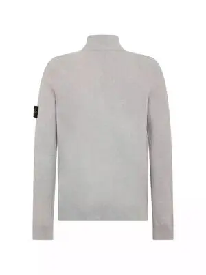 Stone Island Logo Patch Zip-up Sweater