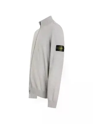 Stone Island Logo Patch Zip-up Sweater