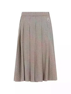 Moncler Check-pattern Pleated Midi Skirt