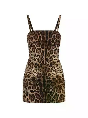 Dolce & Gabbana Leo-print Ruched Dress