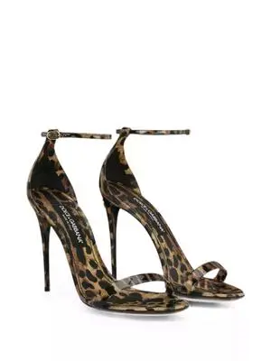 Dolce & Gabbana Leo-print Calfskin High-heeled Sandals