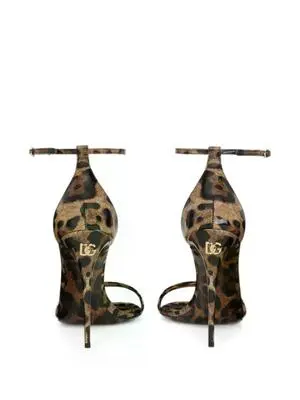 Dolce & Gabbana Leo-print Calfskin High-heeled Sandals