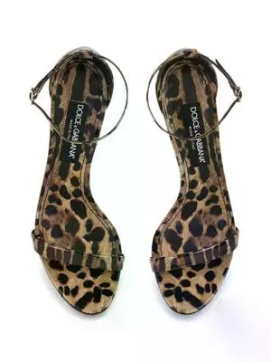 Dolce & Gabbana Leo-print Calfskin High-heeled Sandals