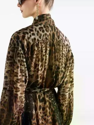 Dolce & Gabbana Leo-print Silk Chiffon Blouse
