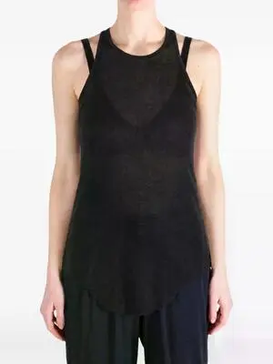Rick Owens Curved Hem Racerback Tank - Black