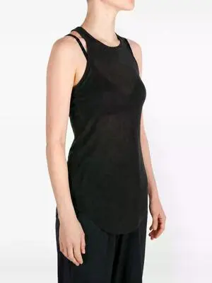 Rick Owens Curved Hem Racerback Tank - Black
