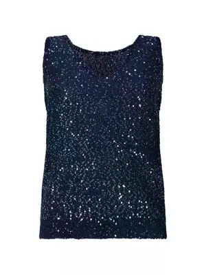Max Mara Sequin Embellished Sleeveless V-neck Sweater