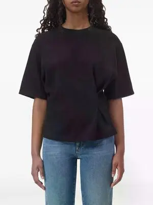 Closed Ribbed Draped T-shirt