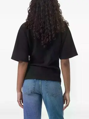 Closed Ribbed Draped T-shirt