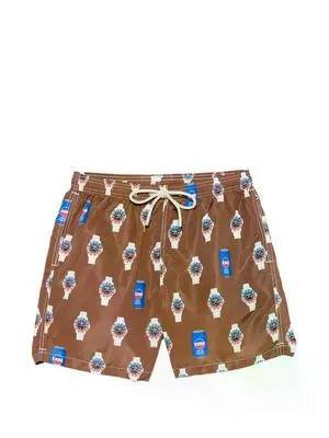 MC2 SAINT BARTH Printed Swim Shorts - Brown