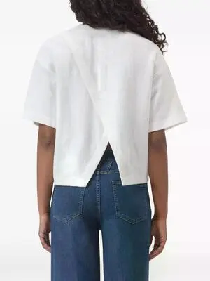 Closed Ribbed Back Slit T-shirt