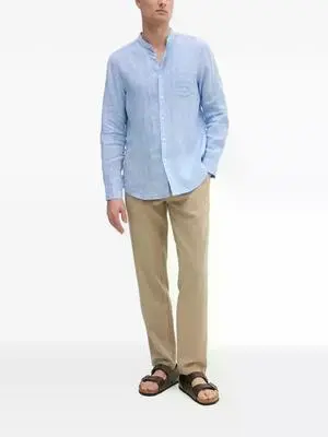 BENETTON Band-collar Pocket-detail Shirt