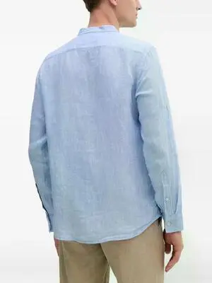 BENETTON Band-collar Pocket-detail Shirt