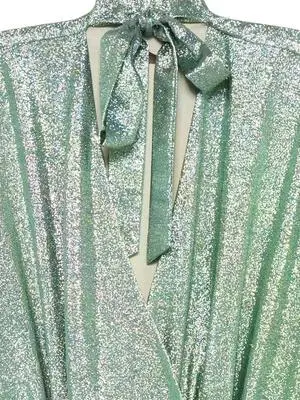 SIMONA CORSELLINI Glitter-effect Wrap Bodysuit