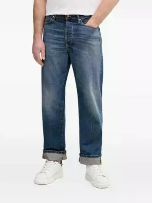 BENETTON Logo Patch Straight Leg Jeans