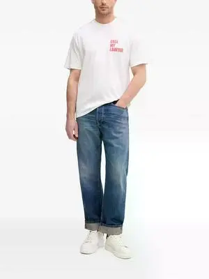 BENETTON Logo Patch Straight Leg Jeans