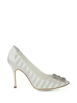 Manolo Blahnik Hangisi Striped Pumps