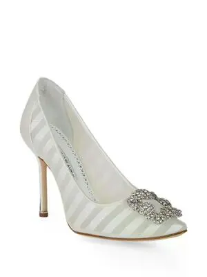 Manolo Blahnik Hangisi Striped Pumps