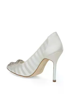 Manolo Blahnik Hangisi Striped Pumps