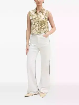 GAUDI Sleeveless Leaf-print Shirt