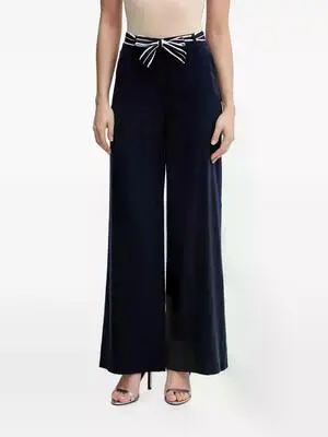 BENETTON Striped Belt Wide-leg Trousers