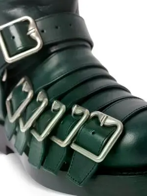 Burberry Buckle-strap Leather Ankle Boots