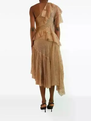 Zimmermann One-shoulder Polka-dot Dress