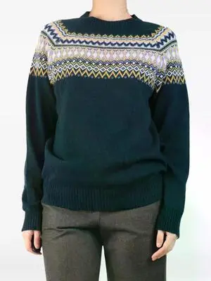 BRORA Fair Isle Cashmere Crew Neck Sweater