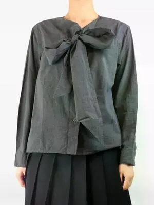 MARGARET HOWELL Cotton Neck-tie Shirt - Grey