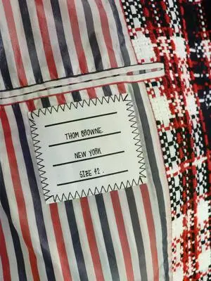 Thom Browne Single-breasted Tartan Check Coat