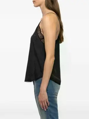 Zadig&Voltaire Christy Silk Strass Paisley Top - Black