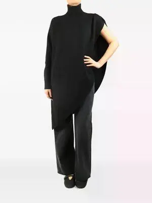 Alaïa Asymmetric Funnel-neck Wool Sweater