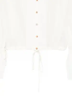 Liviana Conti Spread Collar Button-up Shirt With Drawstring Hem