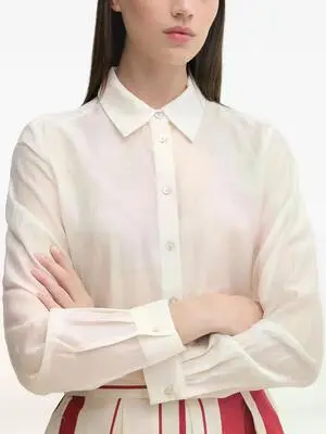 BENETTON Long-sleeve Button-down Shirt - Neutrals