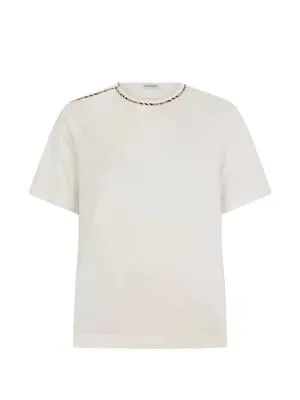 Burberry Check Trim T-shirt - White