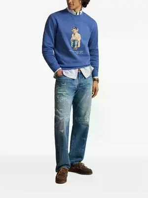 Polo Ralph Lauren Crew Neck Sweatshirt With Polo Bear Motif - Blue
