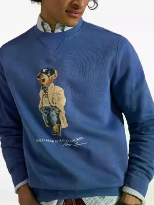 Polo Ralph Lauren Crew Neck Sweatshirt With Polo Bear Motif - Blue