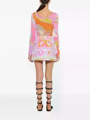 Emilio Pucci Orchidee Print Tulle Top