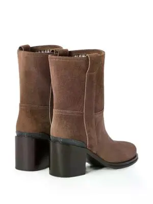 Brunello Cucinelli Suede Ankle Boots With Monili Detail