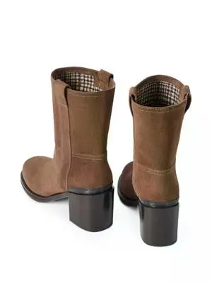 Brunello Cucinelli Suede Ankle Boots With Monili Detail