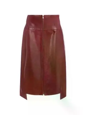Victoria Beckham Leather Asymmetric Midi Skirt