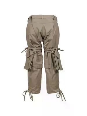 SRVC STUDIO Bella Cut-out Tie-fastening Cargo Pants - Neutrals