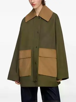 GANNI Contrast Collar Elbow Patch Jacket
