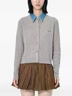 Miu Miu Cable Knit Button-down Cardigan