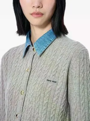 Miu Miu Cable Knit Button-down Cardigan