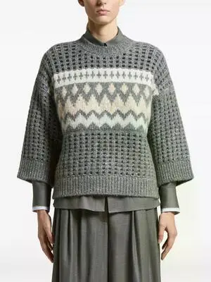 Peserico Crew Neck Sweater With Open-knit Texture
