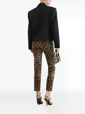 Dolce & Gabbana Leo-print Wool Cigarette Trousers