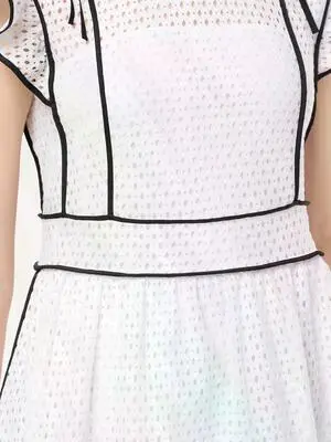 Red Valentino Netted Mini Dress With Ruffled Sleeves